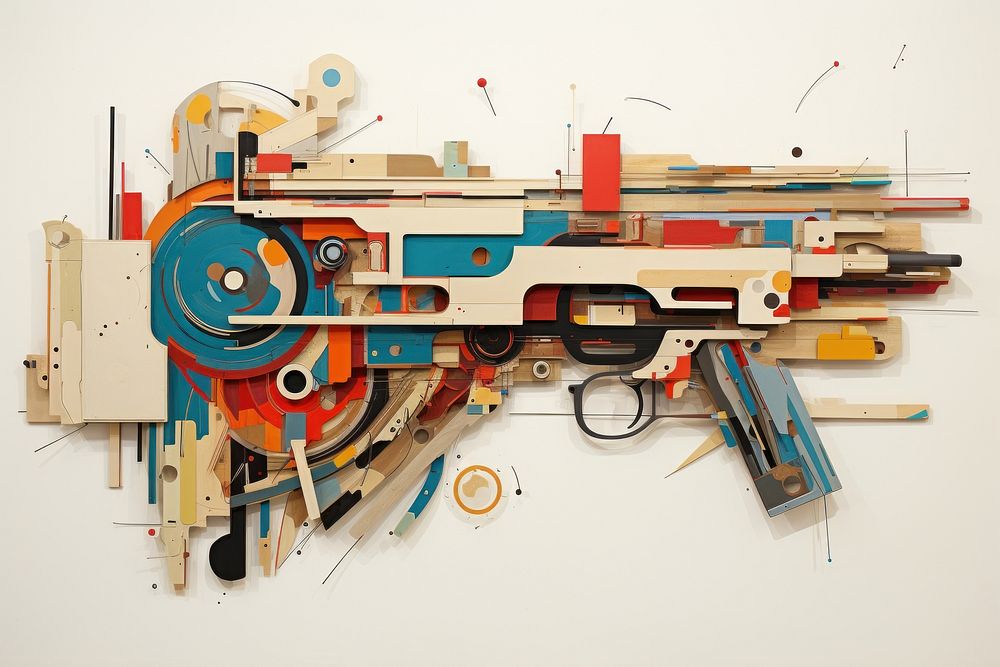 Abstract geometric gun art | Free Photo Illustration - rawpixel