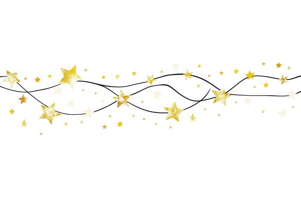 Golden stars string decoration illustration | Free Photo Illustration ...