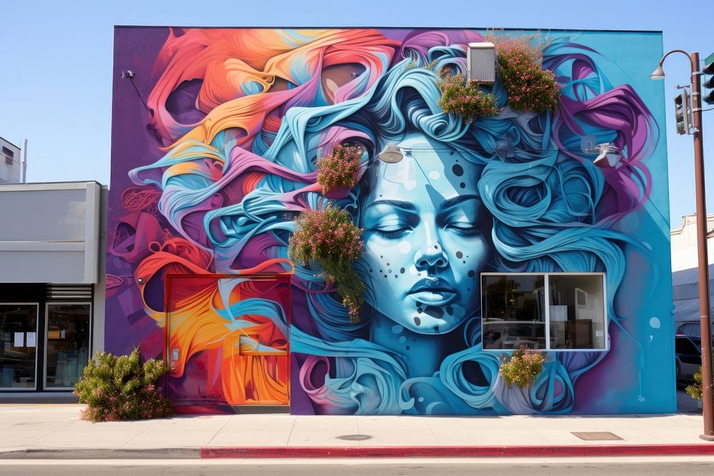 Vibrant street art mural painting | Free Photo - rawpixel