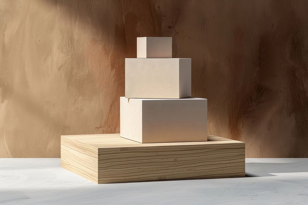 Minimalist wooden display blocks | Free Photo - rawpixel