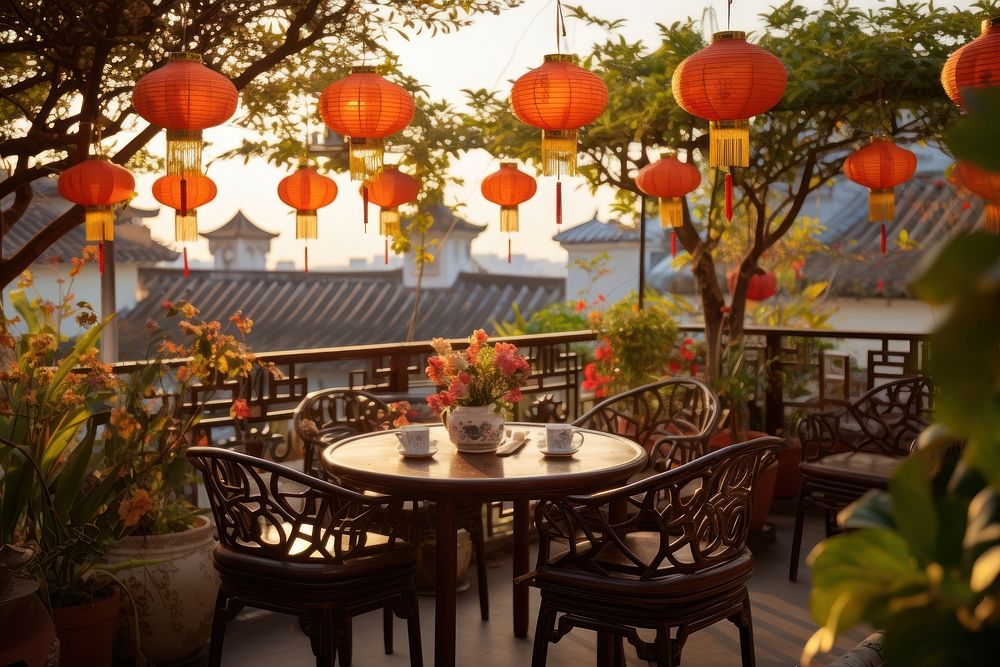 Charming oriental outdoor dining | Free Photo - rawpixel