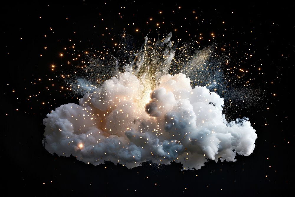 Explosive cloud with sparkling particles | Free Photo - rawpixel