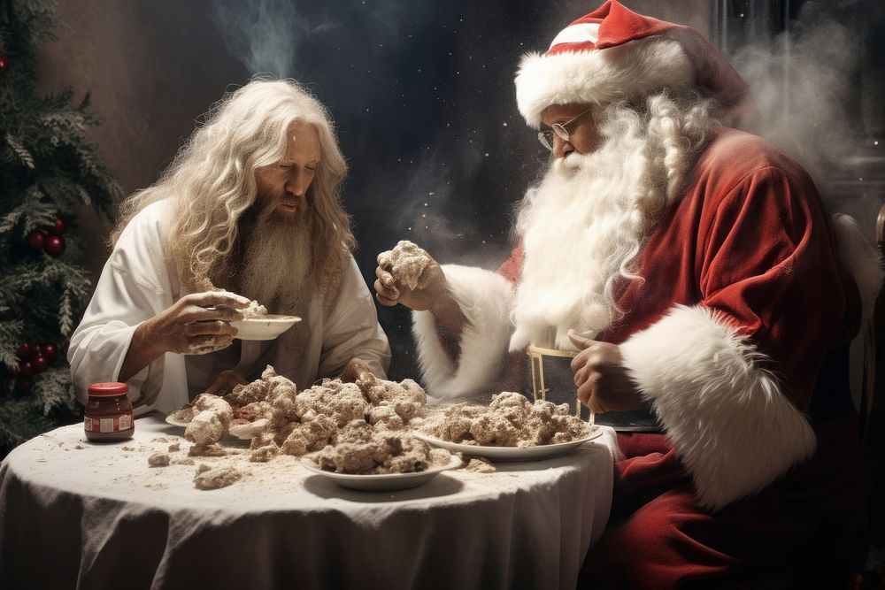 Santa Claus eating cookies | Free Photo - rawpixel