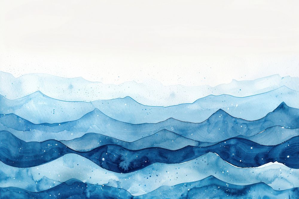 Abstract watercolor ocean waves | Free Photo Illustration - rawpixel