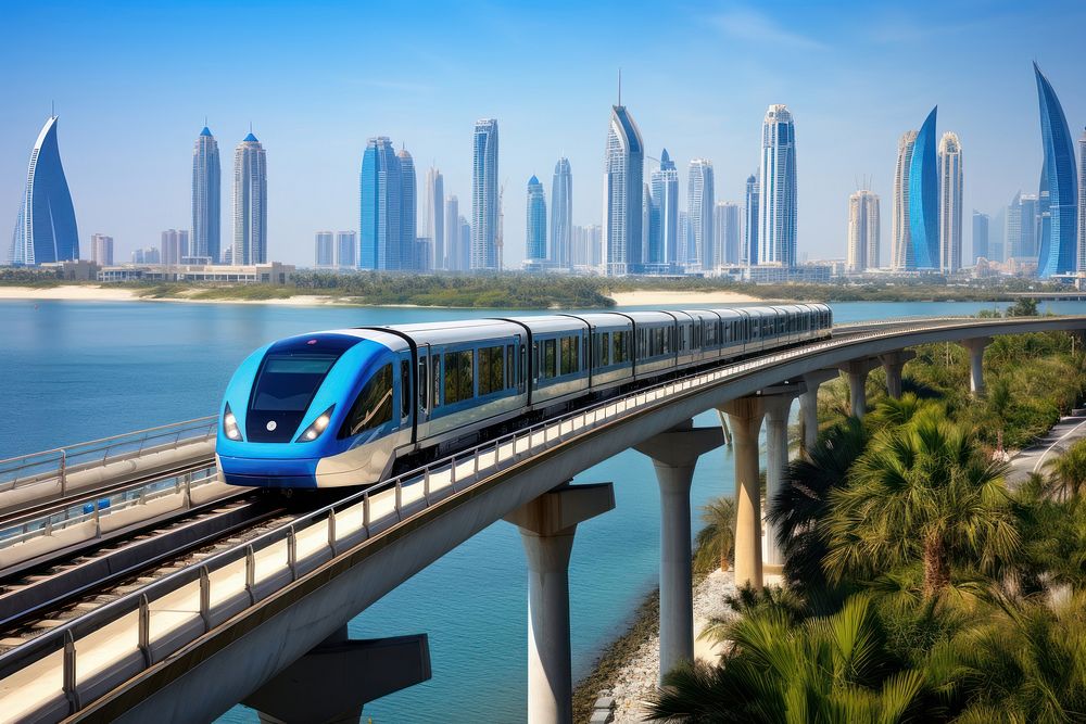 Modern urban train in Dubai | Free Photo - rawpixel
