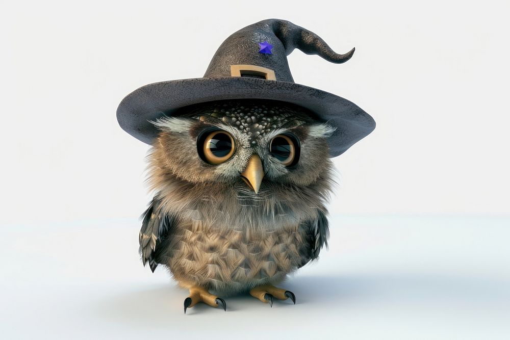 Cute owl wearing wizard hat | Free Photo Illustration - rawpixel