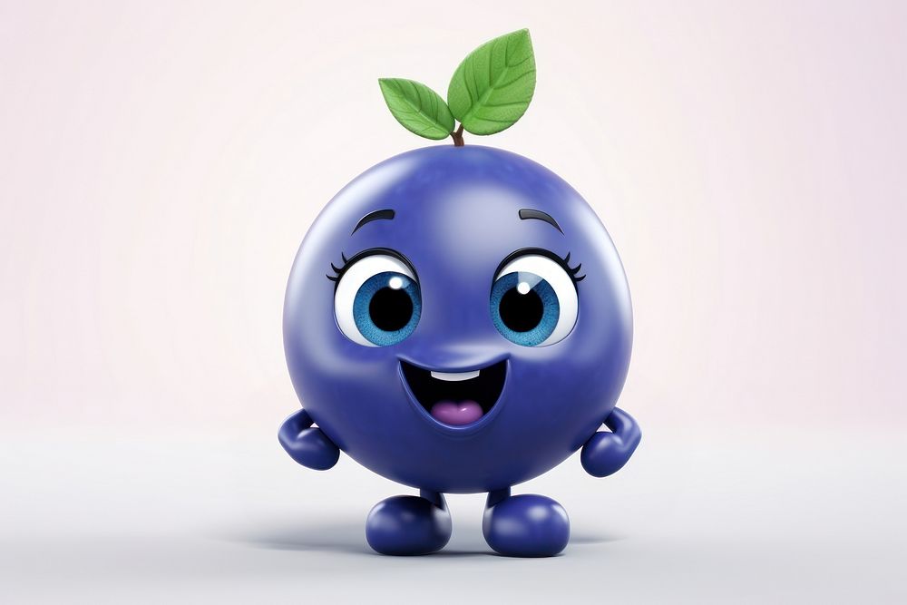 Happy cartoon blueberry character | Free Photo Illustration - rawpixel