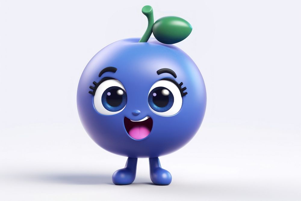 Cute animated blueberry character illustration | Free Photo ...