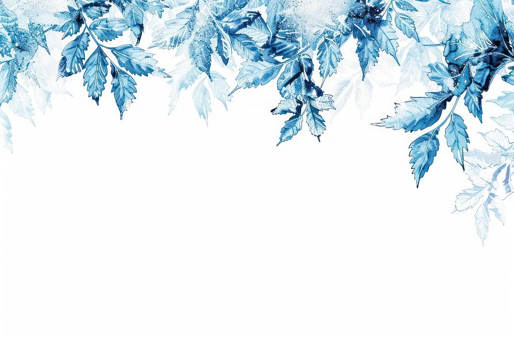 Elegant blue leaves border illustration | Free Photo Illustration ...