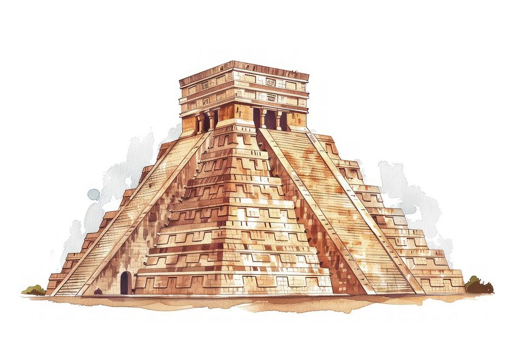 Ancient Mayan pyramid illustration | Free Photo Illustration - rawpixel