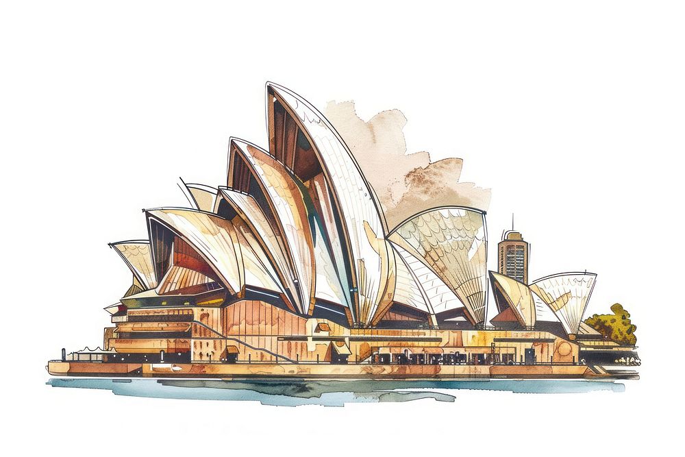 Iconic Sydney Opera House illustration | Free Photo Illustration - rawpixel