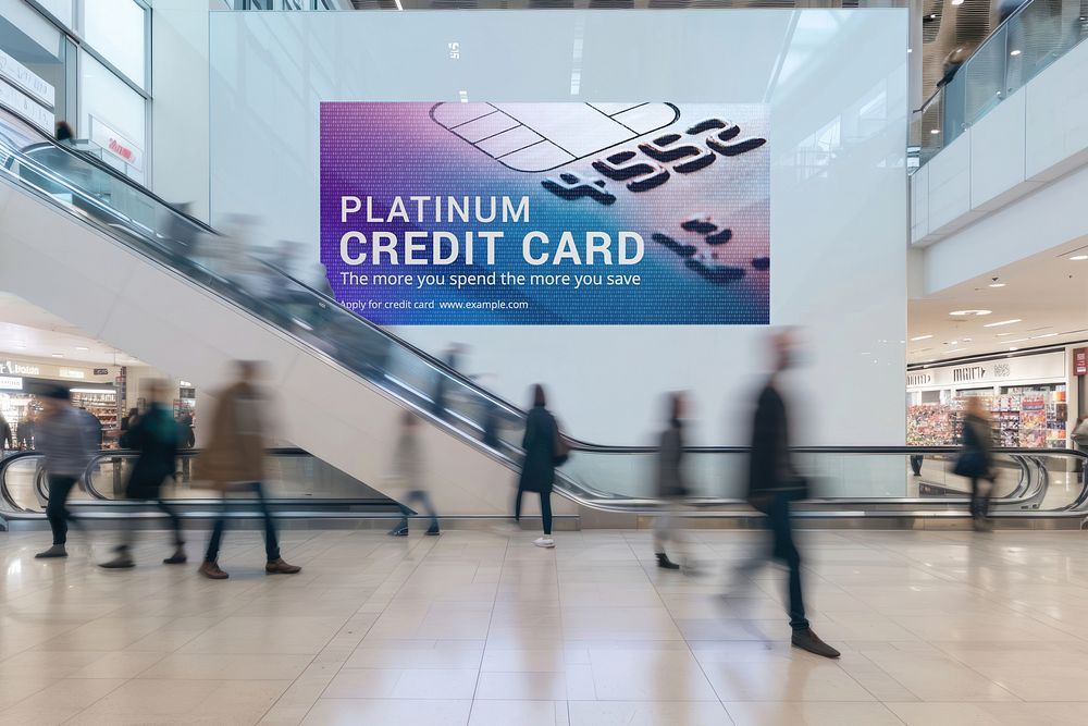 Modern mall advertisement sign psd | Premium PSD Mockup - rawpixel