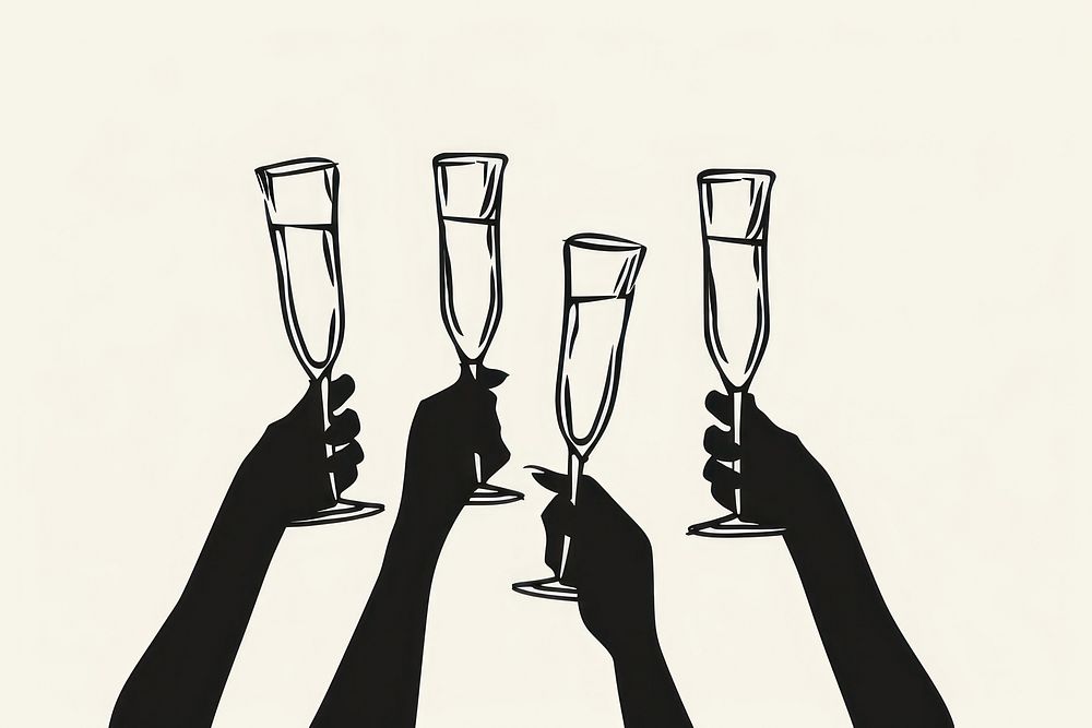 Celebratory champagne toast illustration | Free Photo Illustration ...