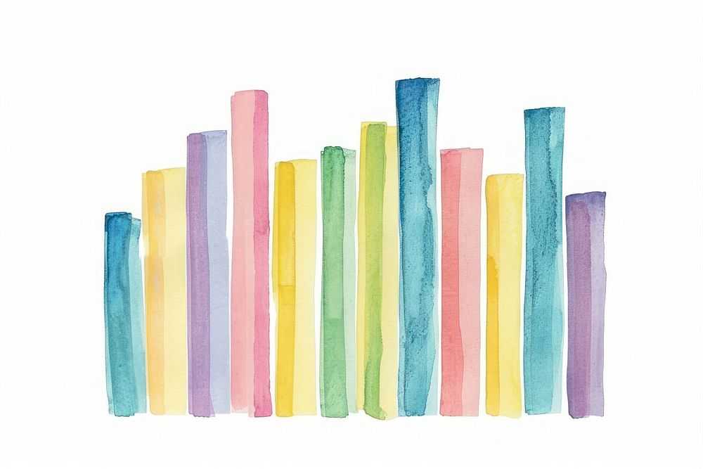 Colorful watercolor bar chart | Free Photo Illustration - rawpixel