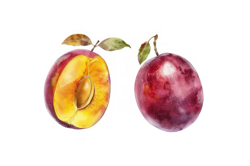 plum mango produce fruit plant. | Free Photo Illustration - rawpixel