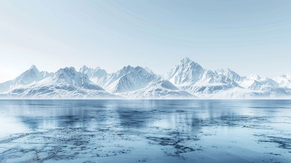 Serene icy mountain landscape wallpaper | Free Photo - rawpixel