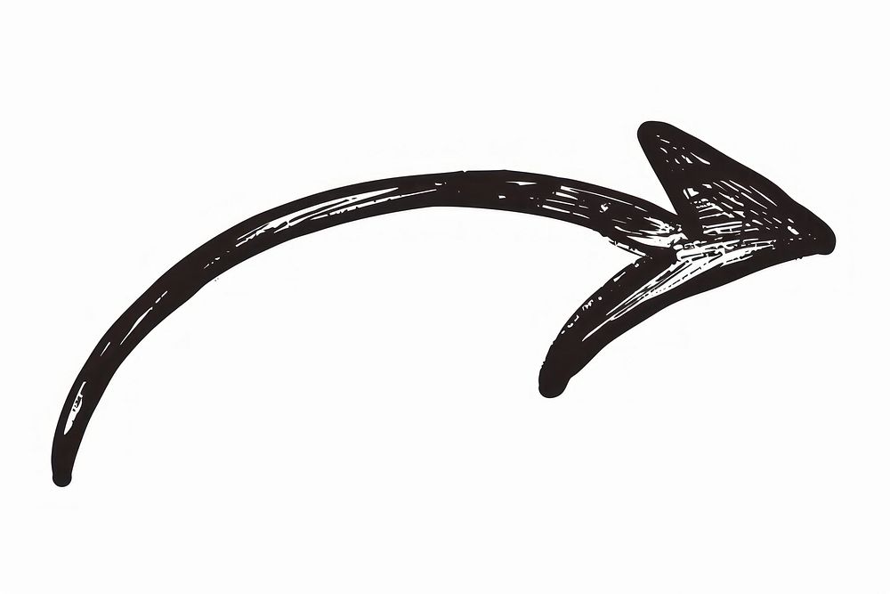 Hand-drawn black curved arrow | Premium Photo Illustration - rawpixel