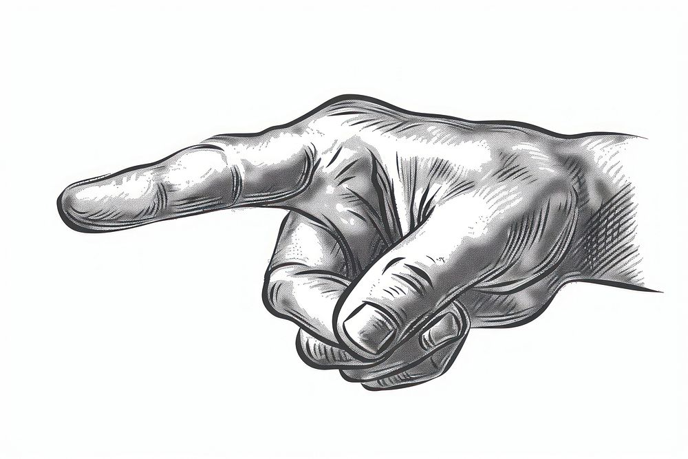 Detailed hand pointing illustration | Free Photo Illustration - rawpixel