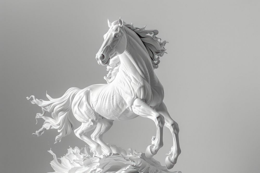 Elegant white horse sculpture art | Free Photo - rawpixel