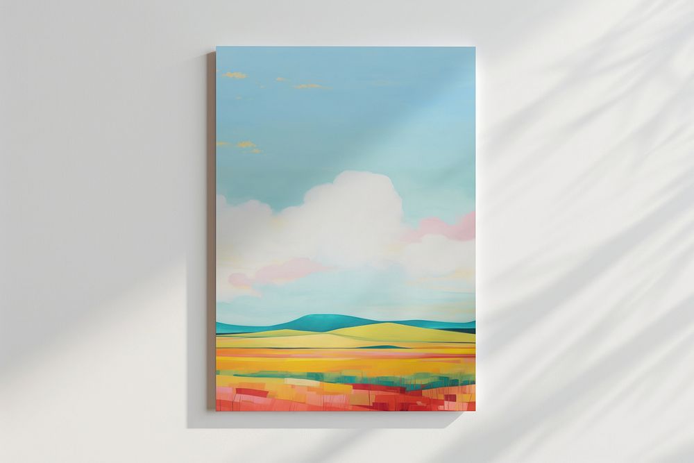 Colorful landscape painting on canvas | Premium Photo - rawpixel