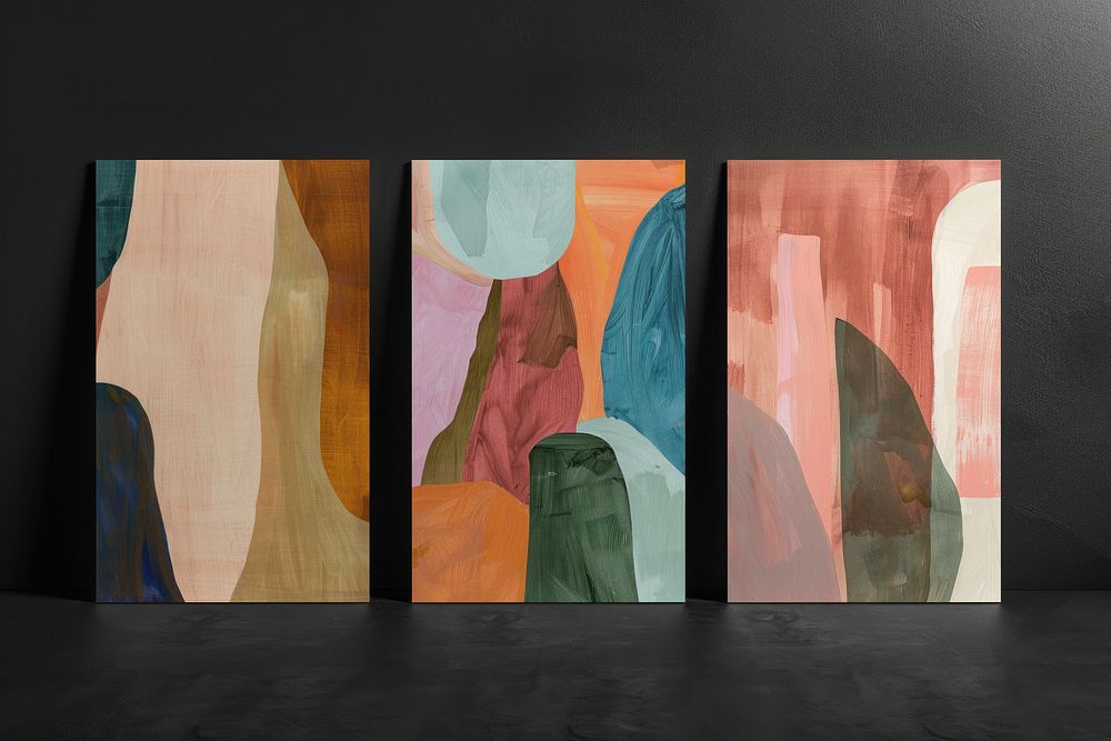 Abstract modern art triptych | Premium Photo - rawpixel