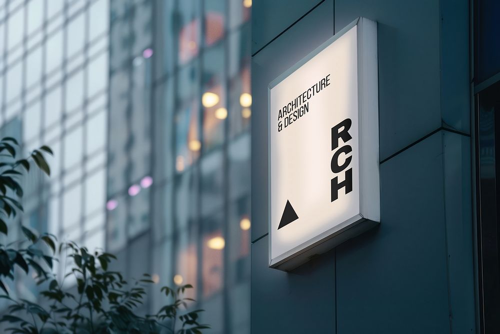 Modern architectural signage mockup psd | Premium PSD Mockup - rawpixel