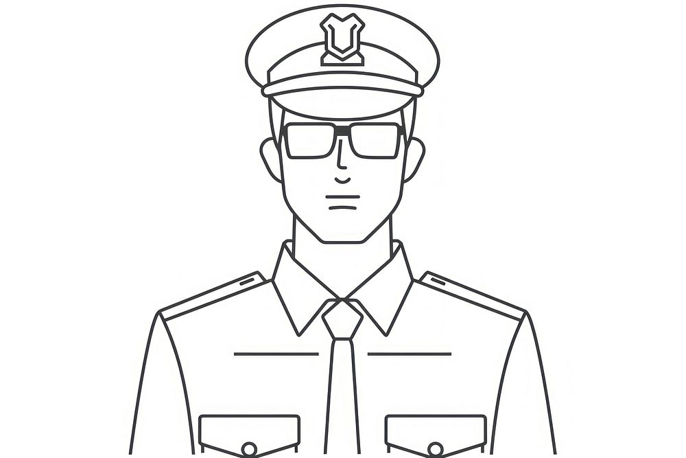 Outline drawing police officer illustration | Free Photo Illustration ...