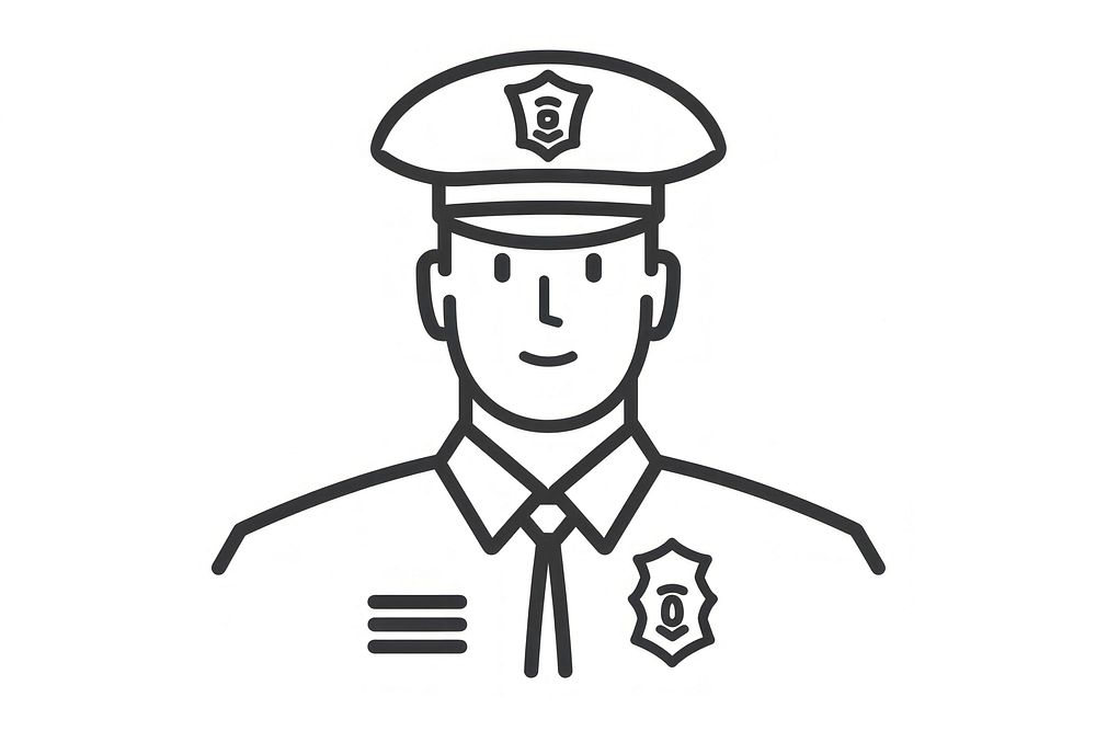 Police officer line drawing illustration | Free Photo Illustration ...