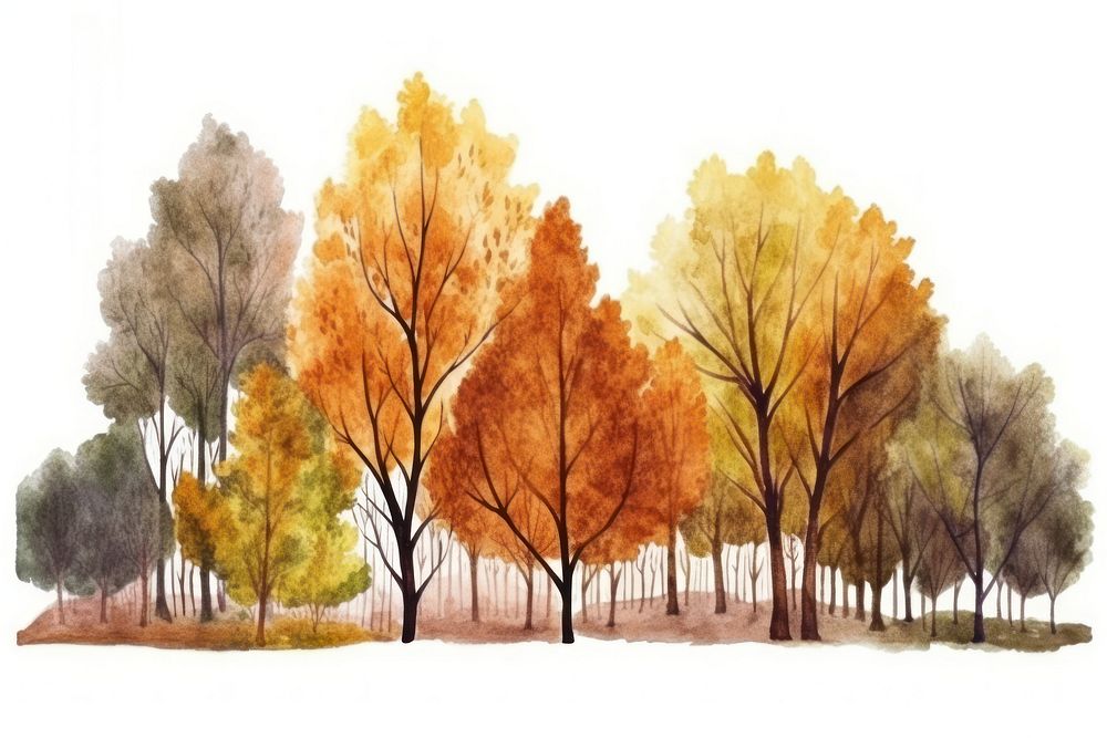 Colorful autumn forest illustration | Free Photo Illustration - rawpixel