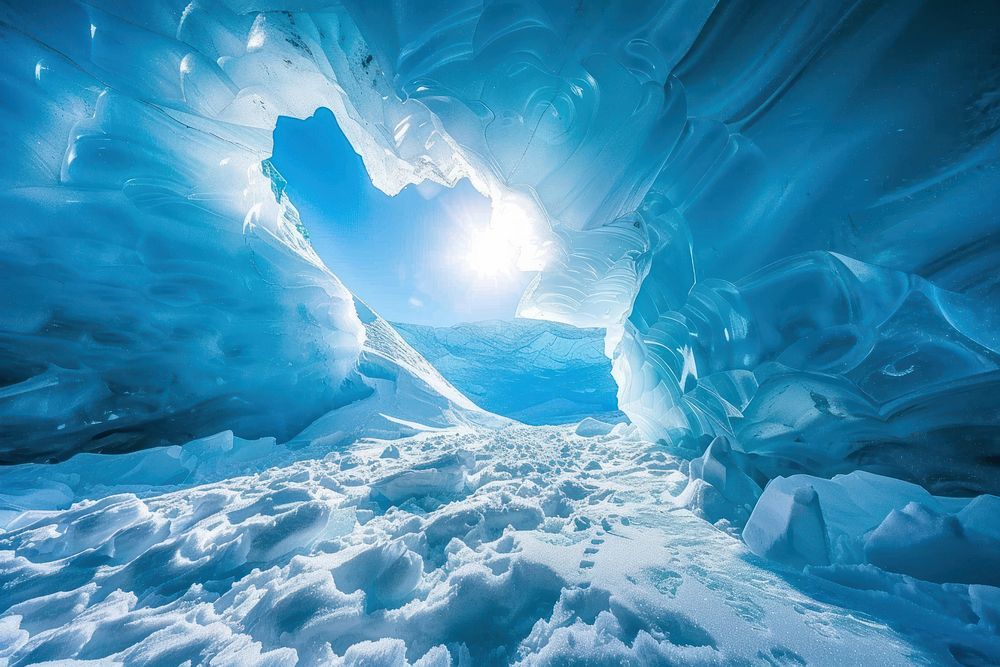 Stunning icy cave landscape | Free Photo Illustration - rawpixel