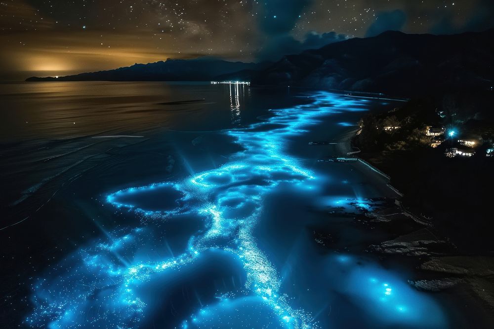 Bioluminescent ocean night sky | Free Photo - rawpixel