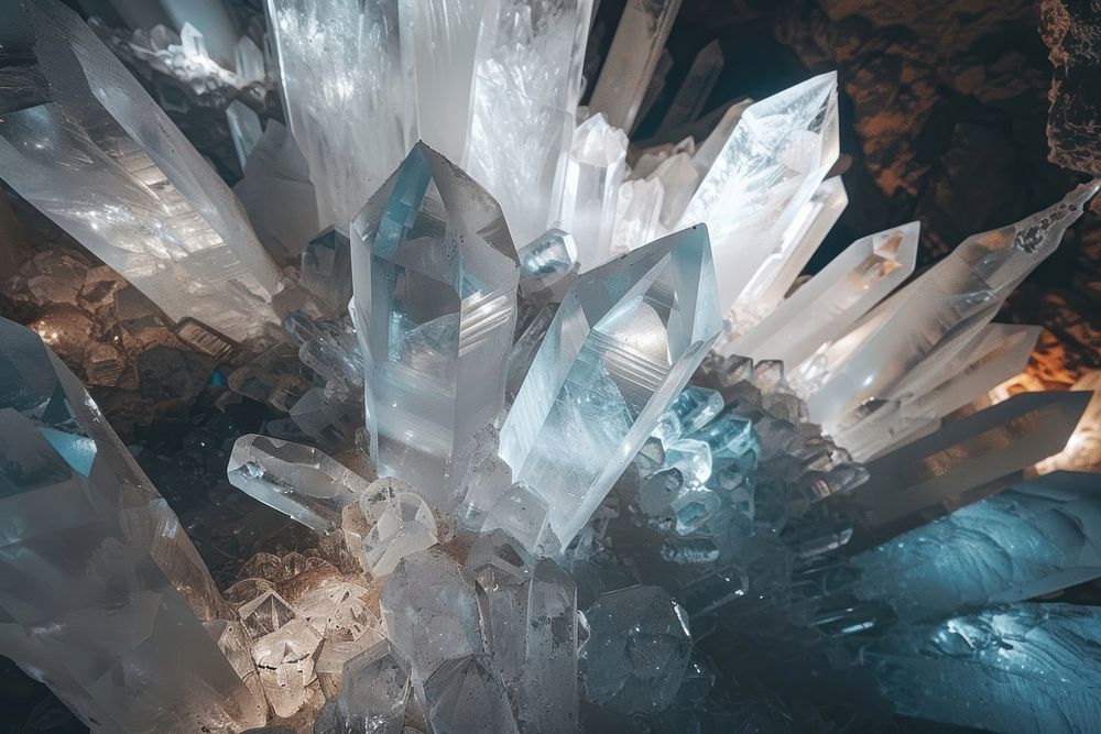Luminous crystal cave formation | Free Photo - rawpixel
