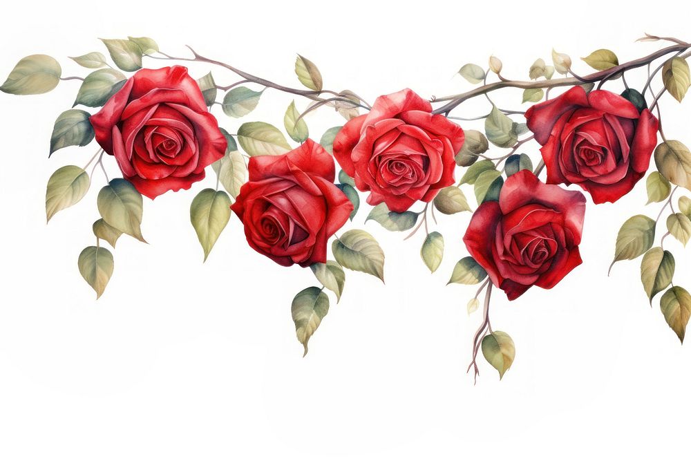 Elegant red roses floral illustration | Free Photo Illustration - rawpixel