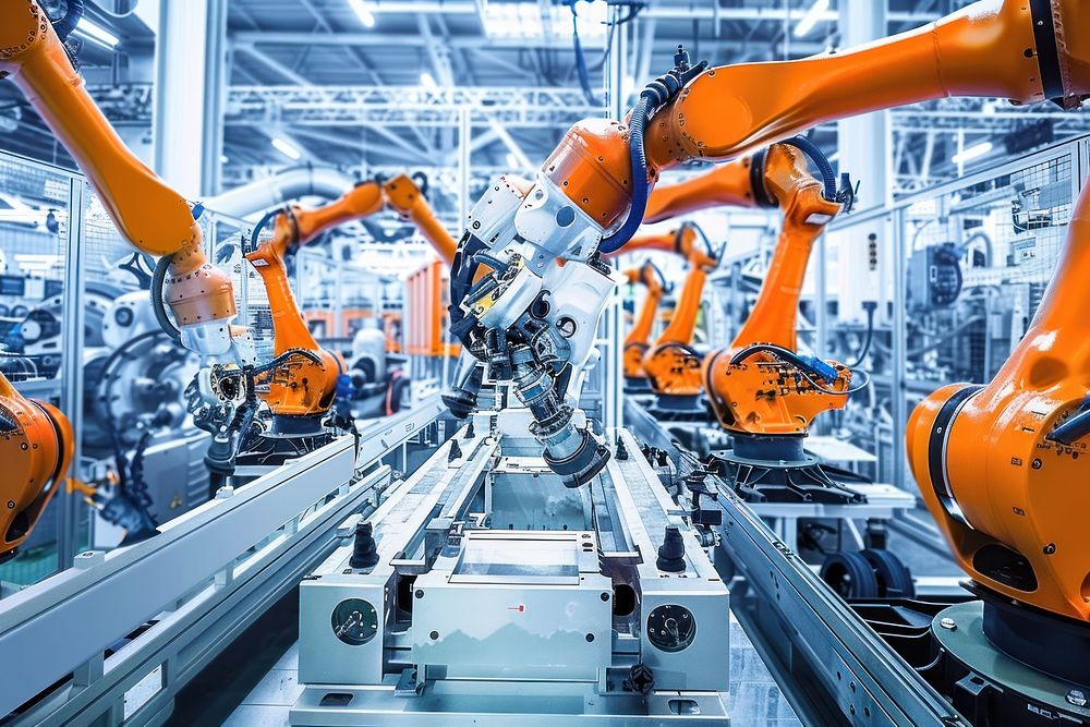 Robotic arms in manufacturing facility | Free Photo - rawpixel