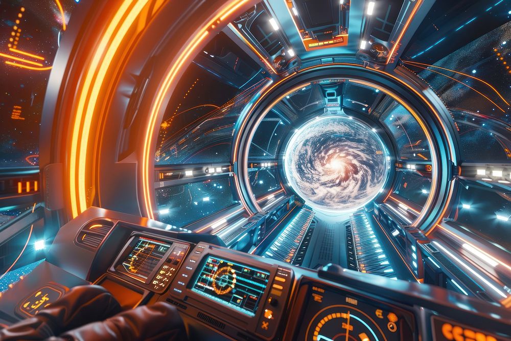 Futuristic space travel technology illustration | Free Photo ...