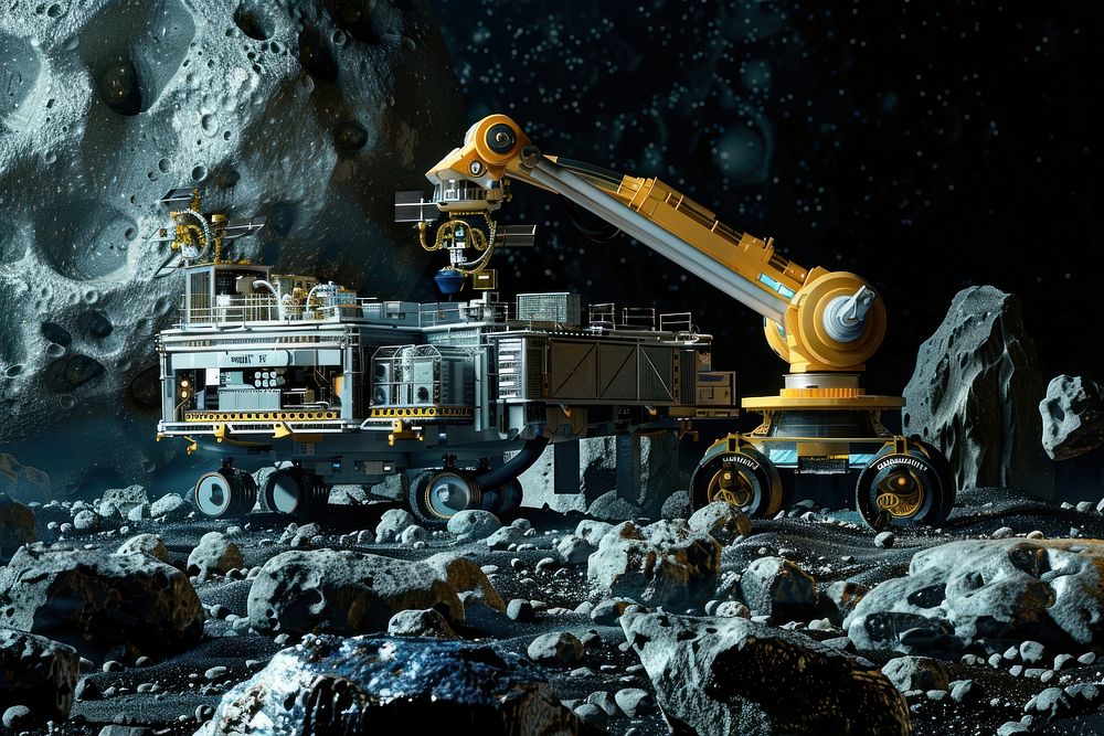 Futuristic lunar exploration vehicle illustration | Free Photo ...