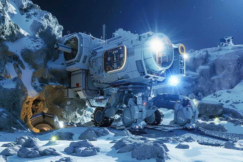 Futuristic lunar exploration vehicle illustration | Free Photo ...
