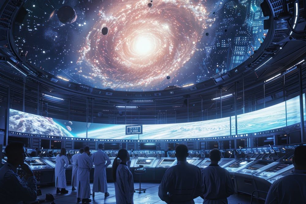 Futuristic space station control room | Free Photo Illustration - rawpixel
