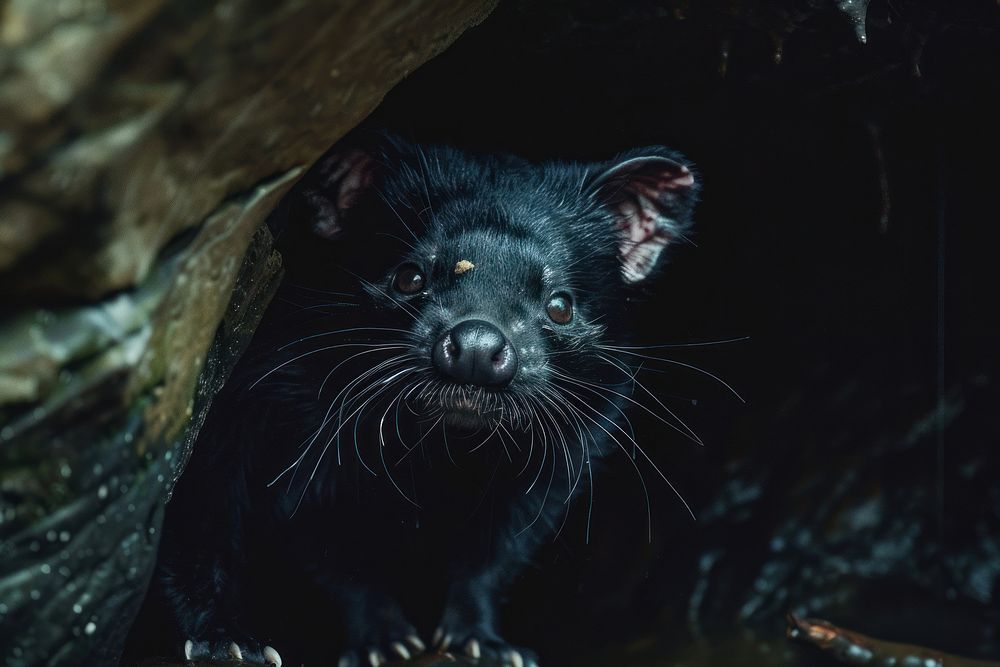 Tasmanian devil in dark cave | Free Photo - rawpixel