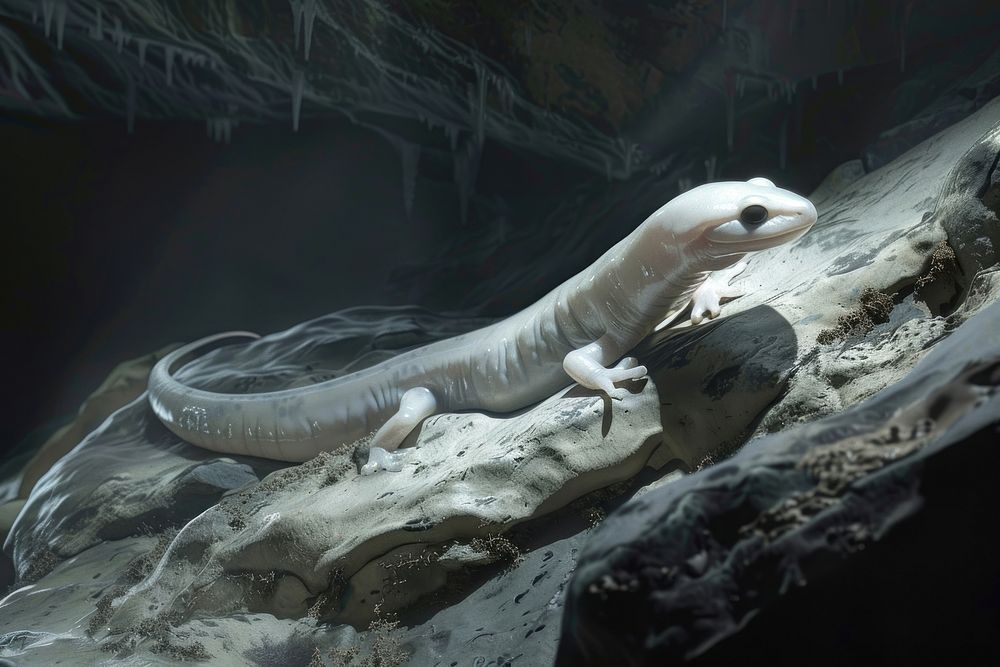 Cave-dwelling white salamander | Free Photo - rawpixel