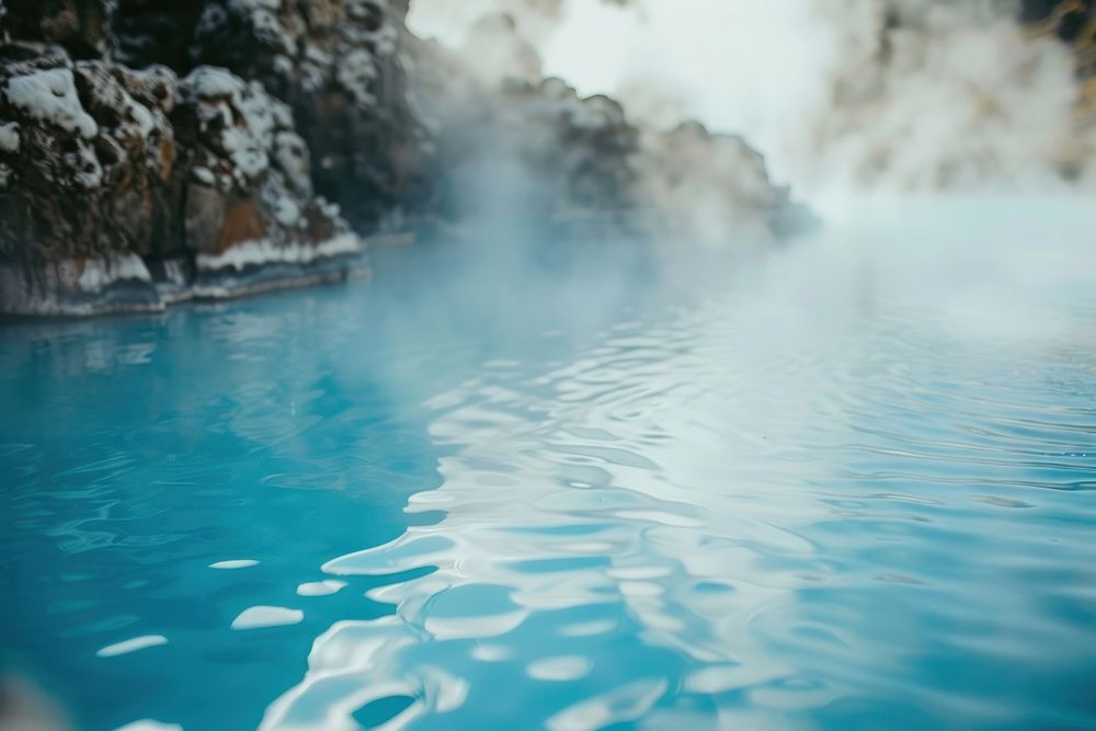 Serene blue geothermal hot spring | Free Photo - rawpixel
