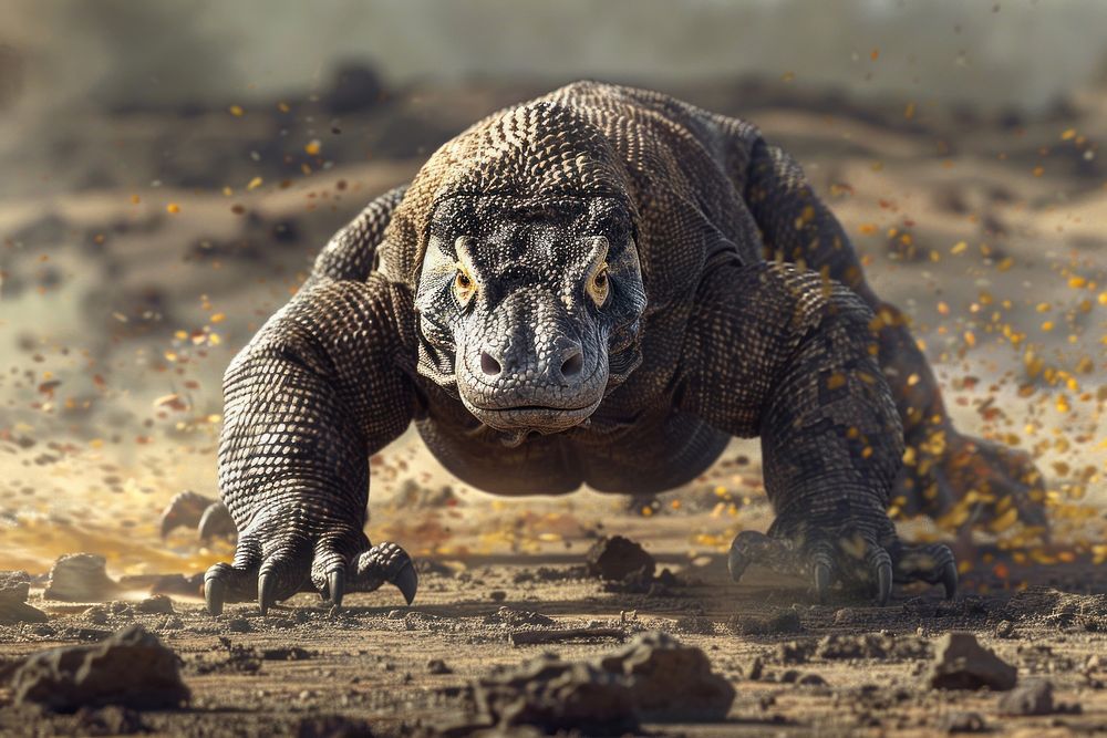 Komodo dragon in dynamic motion | Free Photo - rawpixel