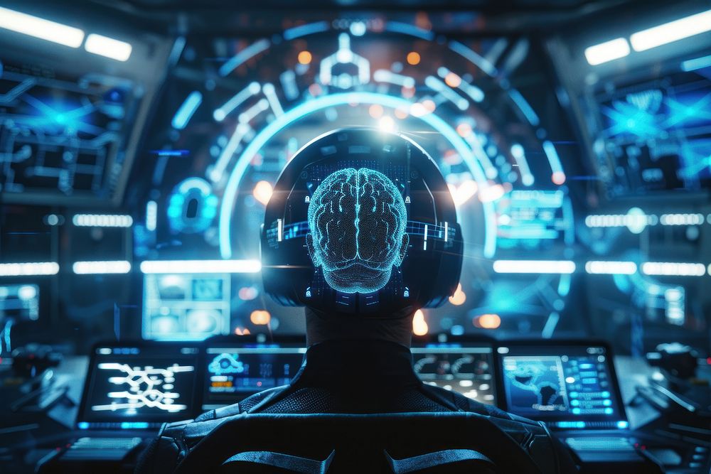 Futuristic brain-computer interface technology | Premium Photo ...