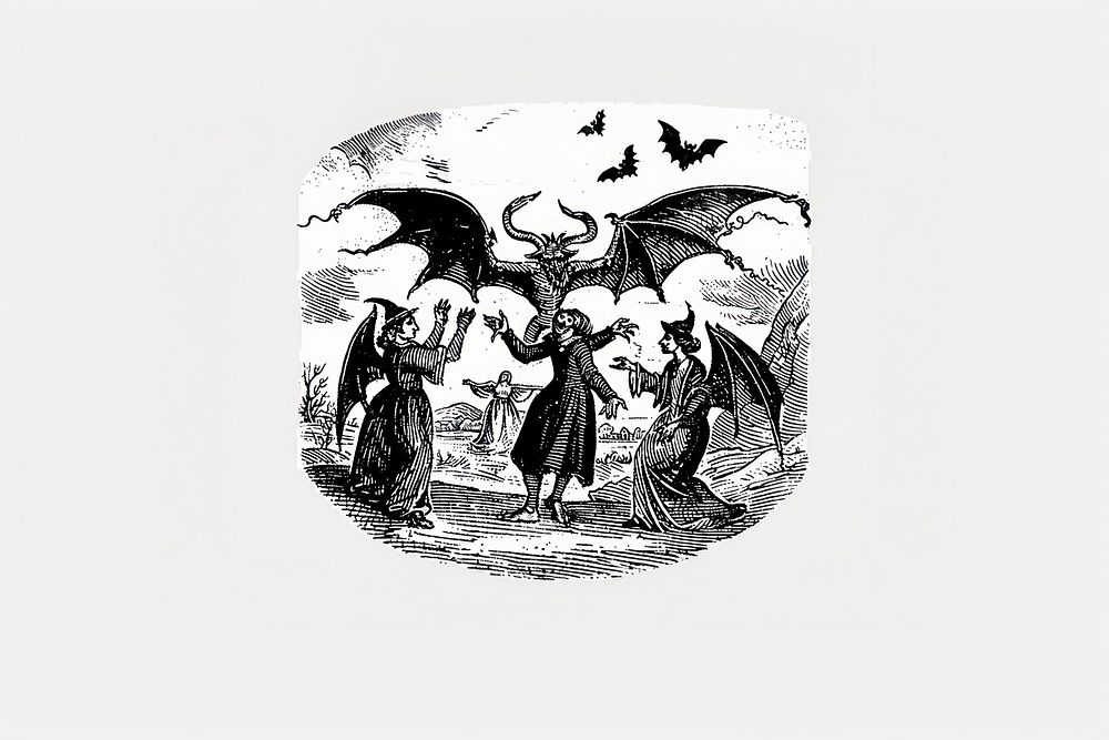 Vintage gothic demon witches illustration | Free Photo Illustration ...