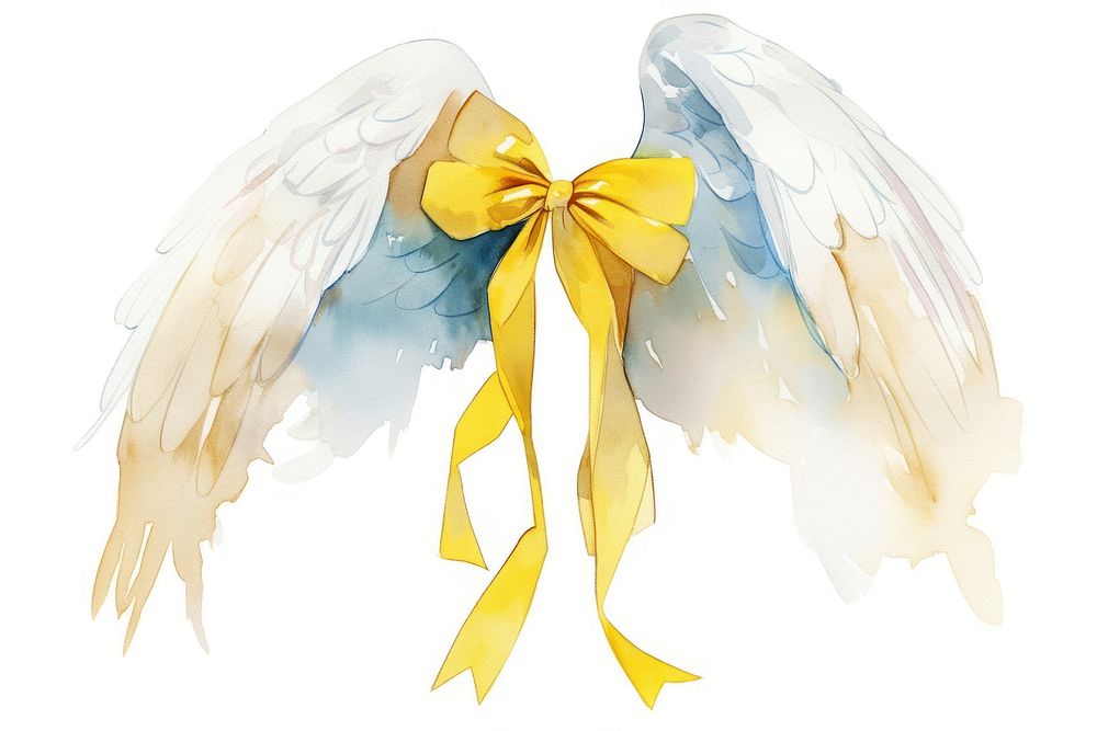 Elegant angel wings with ribbon | Free Photo Illustration - rawpixel