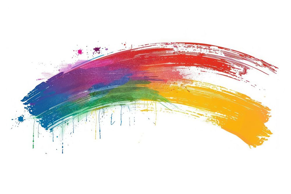 Vibrant rainbow paint brushstroke | Free Photo Illustration - rawpixel