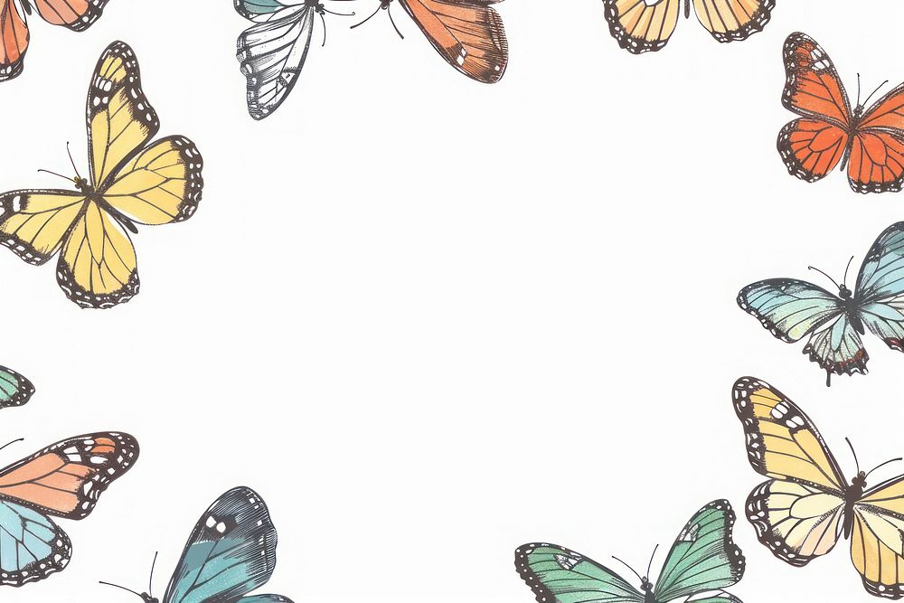 Butterfly border invertebrate monarch animal. | Free Photo Illustration ...