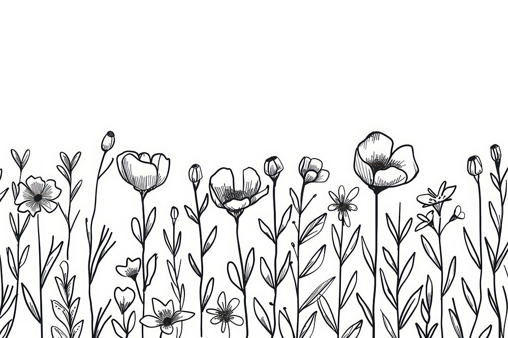 Flowers border drawing doodle illustrated. | Free Photo Illustration ...