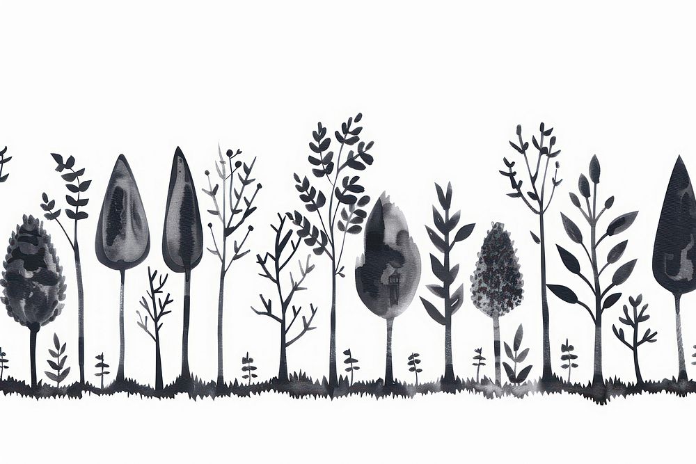 Tree border drawing illustrated weaponry. | Free Photo Illustration ...