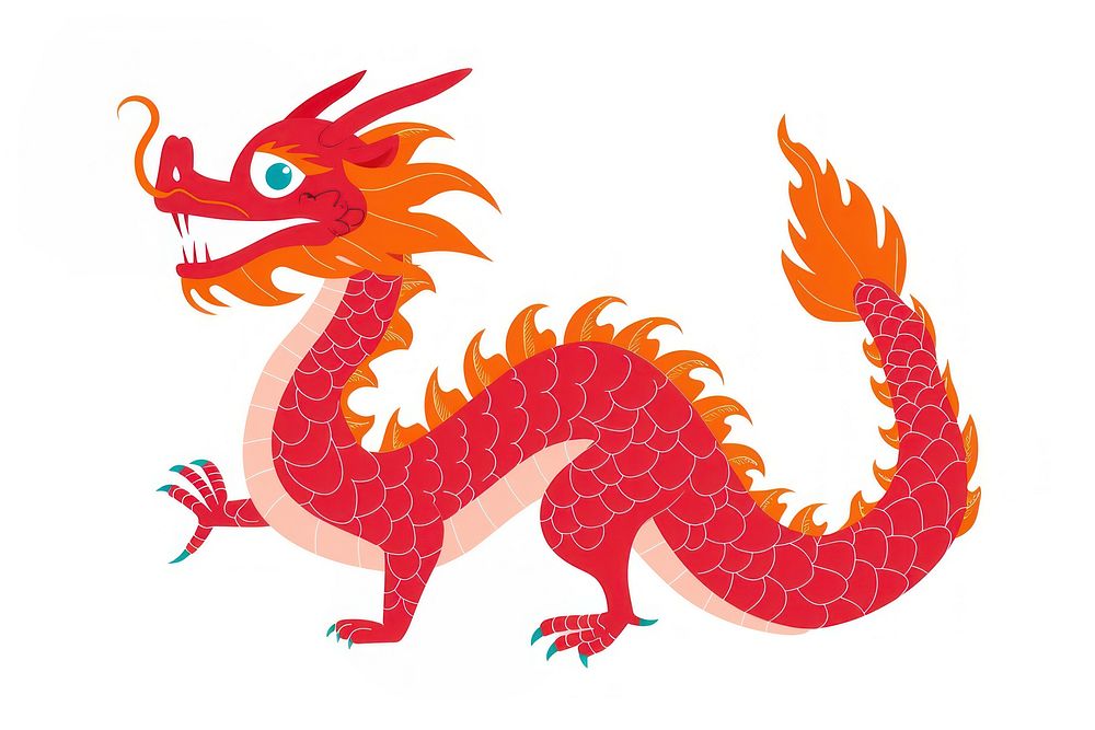 Vibrant red Chinese dragon illustration | Free Photo Illustration ...